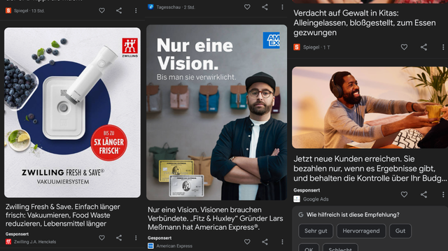 Google bestätigt: Anzeigen in Discover werden in Deutschland ausgerollt ...