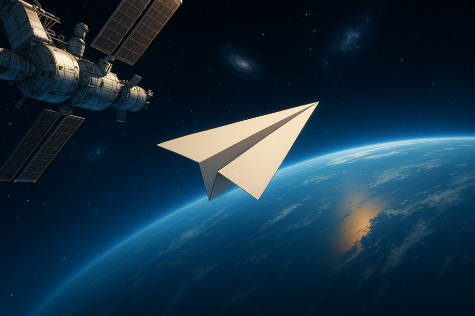 Von der ISS zur Erde: Dieses Schicksal erwartet ein Papierflieger, wenn ...