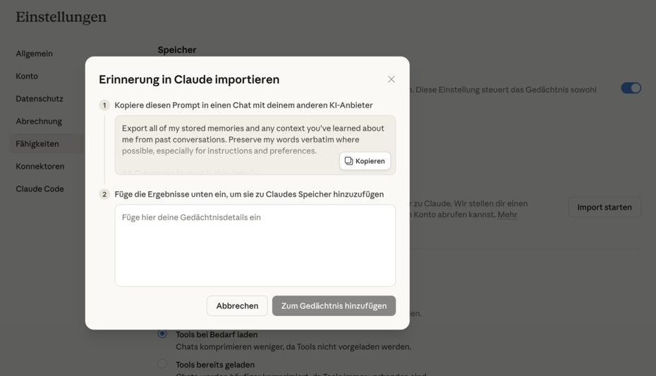 Von ChatGPT zu Claude wechseln: Dieser Prompt rettet deine Einstellungen